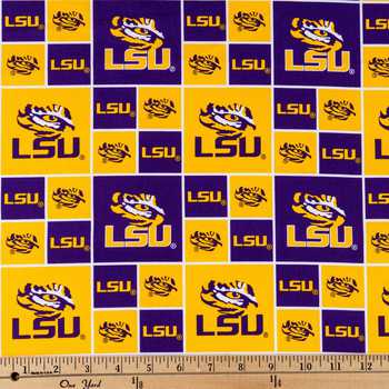 LSU Block Collegiate Cotton Fabric | Hobby Lobby | 952614